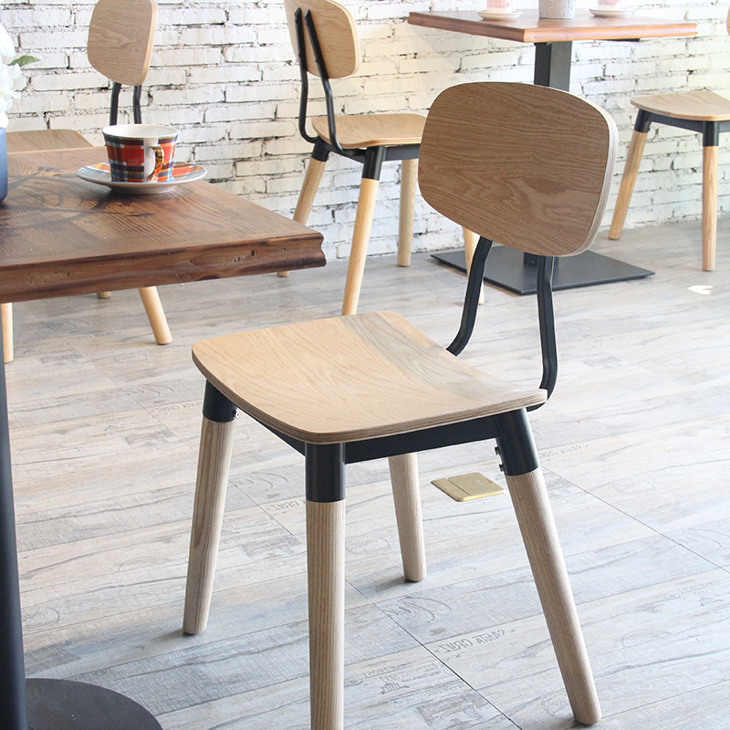 Stackable Modern Design bent plywood steel chair for coffee shop - jiemei