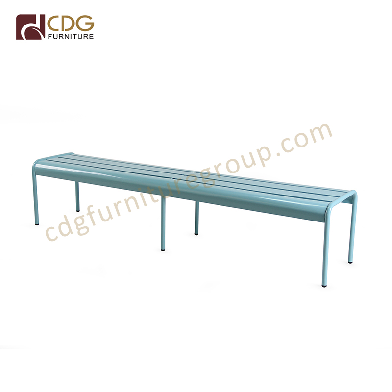2-seat French Retro Stacking Metal Bench Outdoor Lounge Chair Aluminium ...