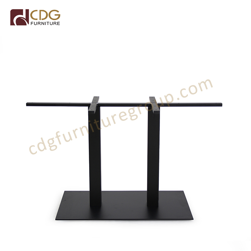 Cast Iron Black Two Legs Table Base For Restaurant-TBIR-E30-BD-Matt-Black - jiemei
