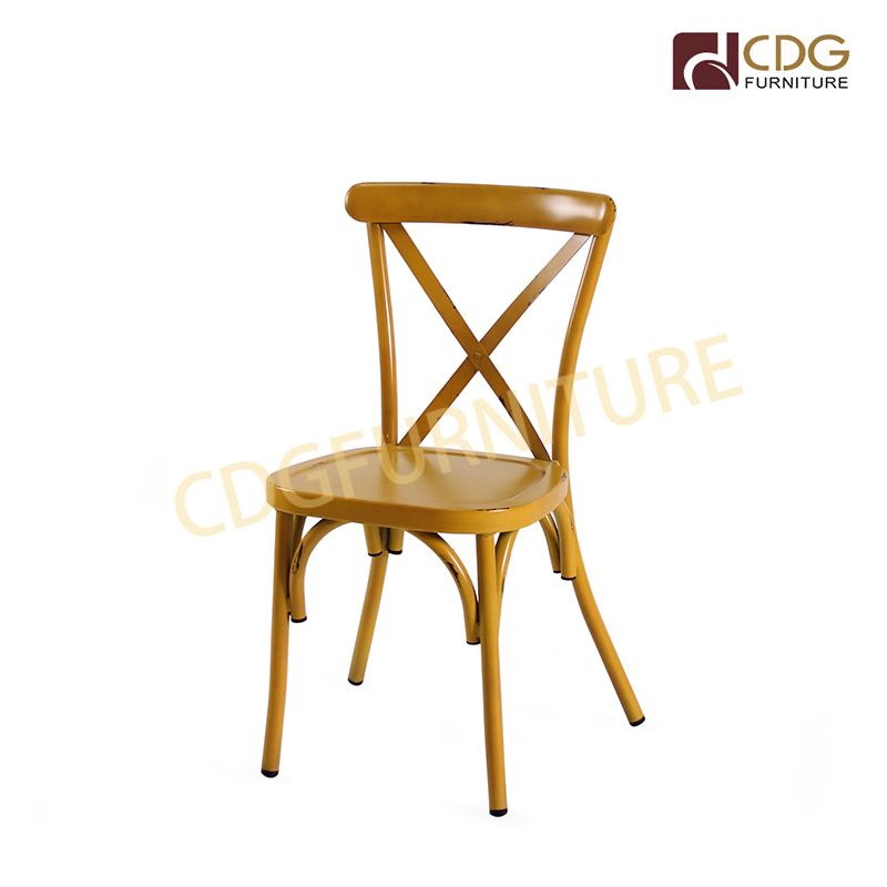Durable Vintage Aluminum X Cross Back Chair / Nordic Dinner Restaurant ...