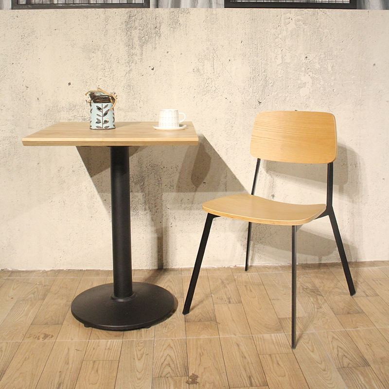Best Price Industrial Style Wooden Seat Metal Frame Stacking Bistro ...